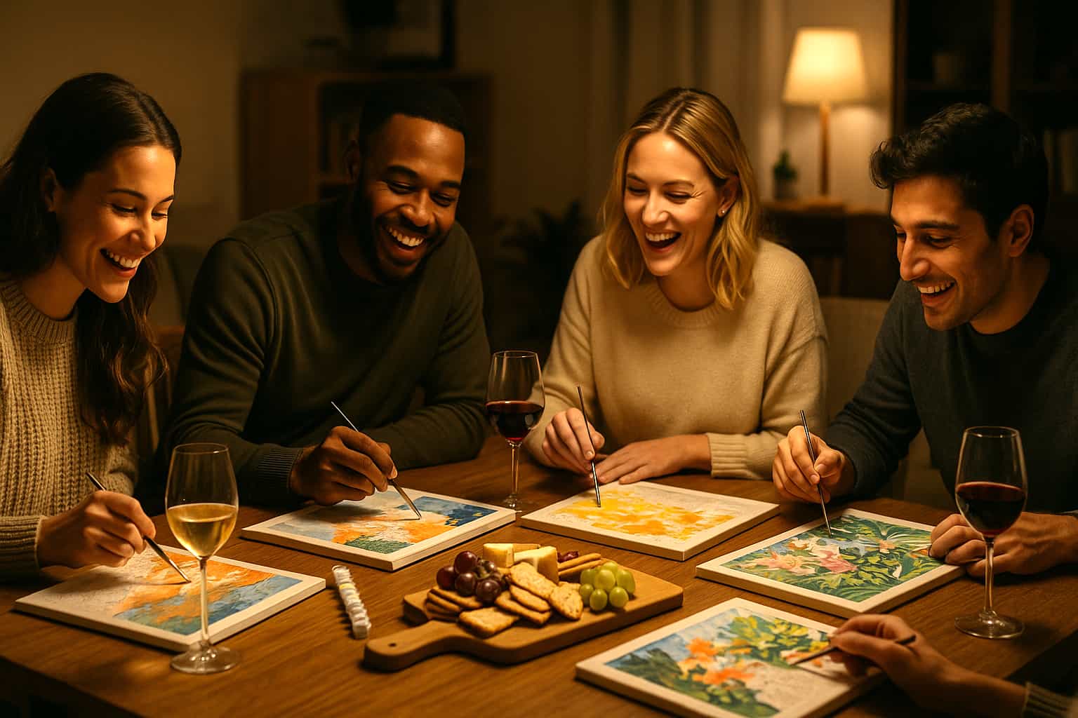 How to Host a 'Paint and Sip Night' at Home | Paint On Numbers Canada