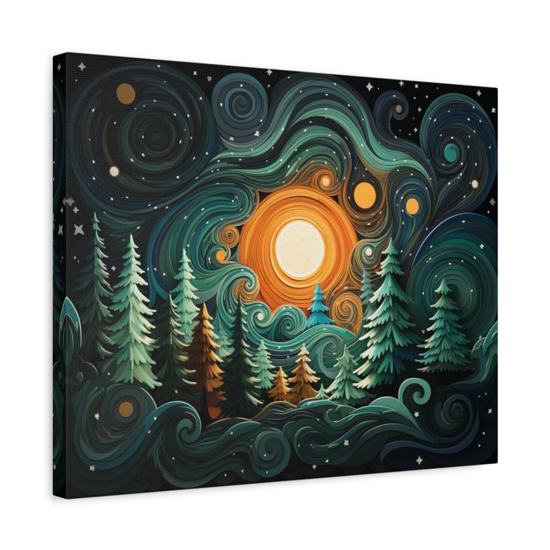 Moonlit Forest Paint by Numbers Kit | Paint On Numbers Canada
