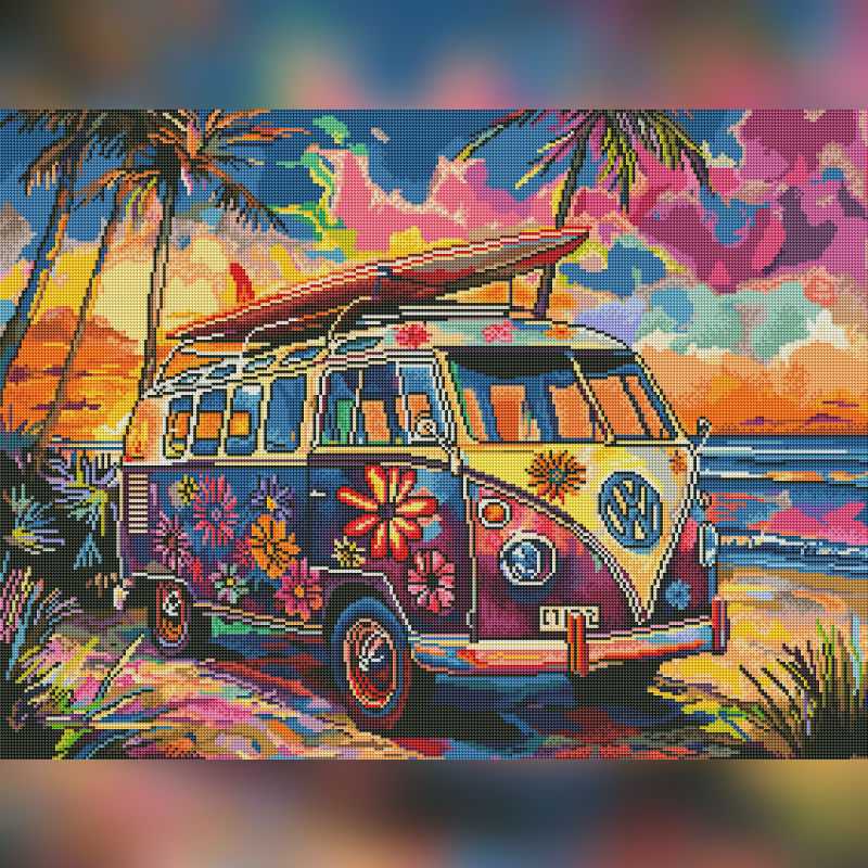 Retro Van Diamond Painting Kit | DIY Sparkle Art